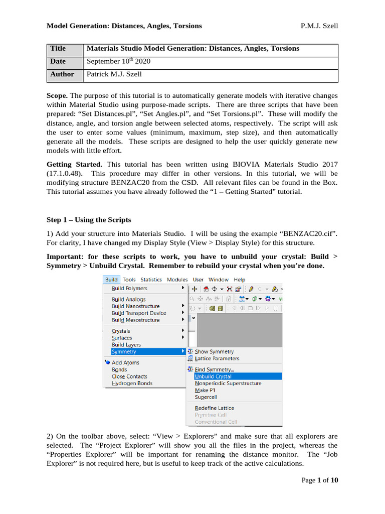 4 - Automated Modelling - Distance Angle Torsion | PDF | Parameter (Computer Programming ...