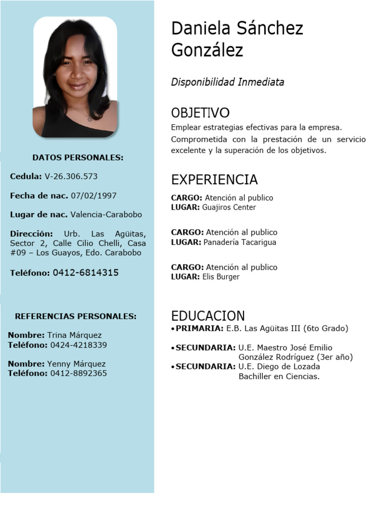CV Daniela Sanchez | PDF