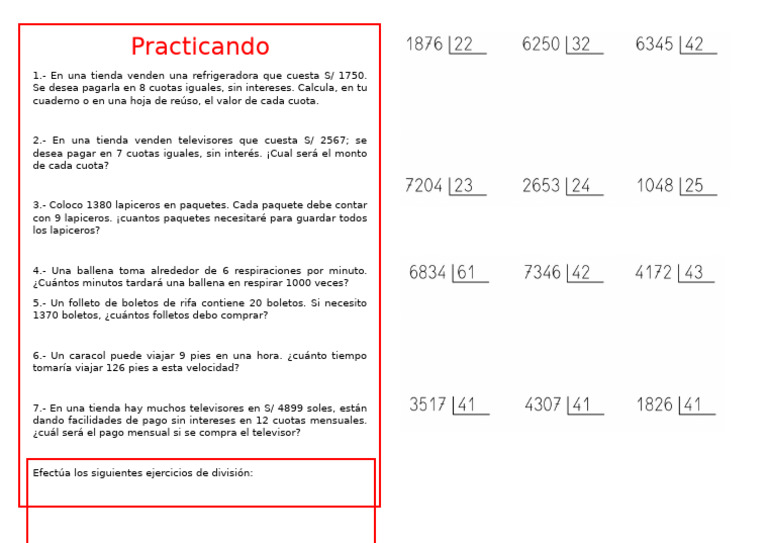 Actividad Sesión 2 de Matemática División | PDF