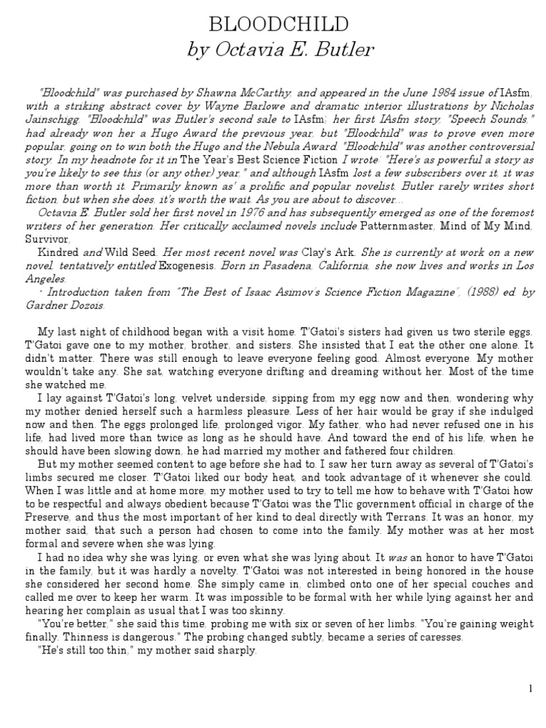 1984 - Octavia Butler - Blood Child | PDF | Octavia E. Butler