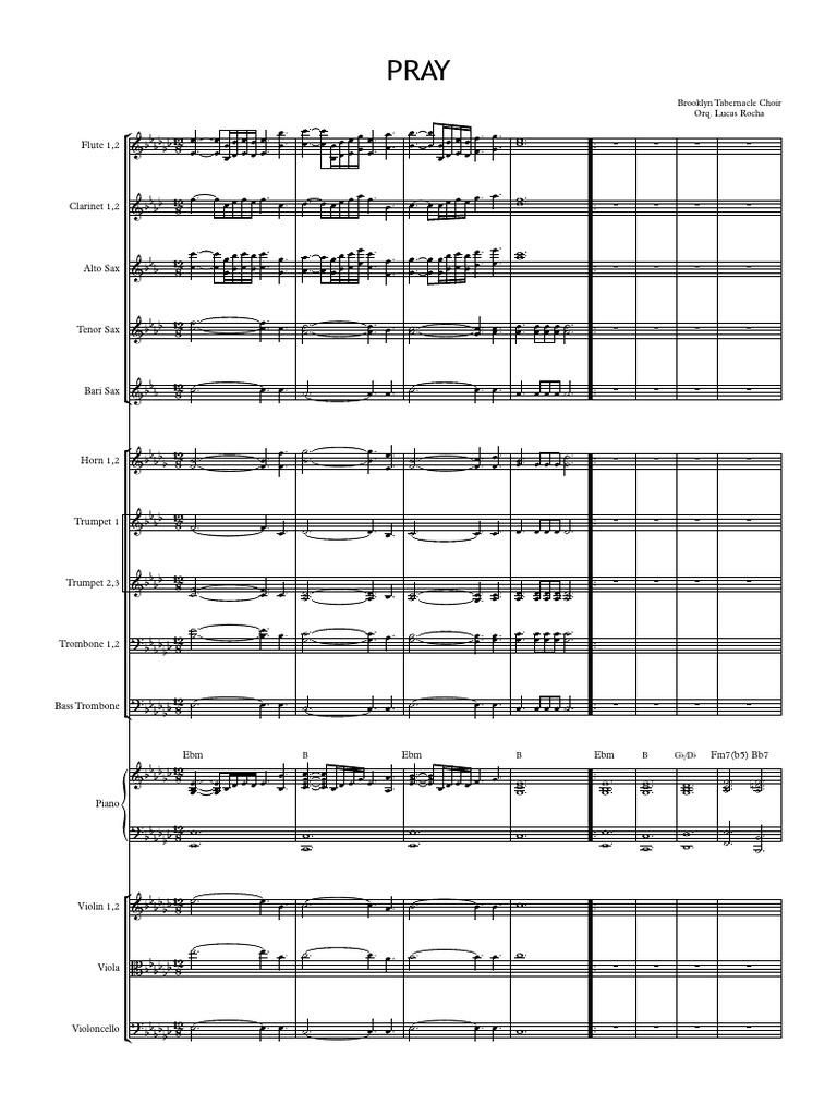 Pray (Tabernacle Brooklyn) - Score and Parts | PDF | Classical Music ...