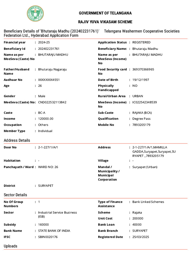 Bhutaraju Madhu | PDF | Government