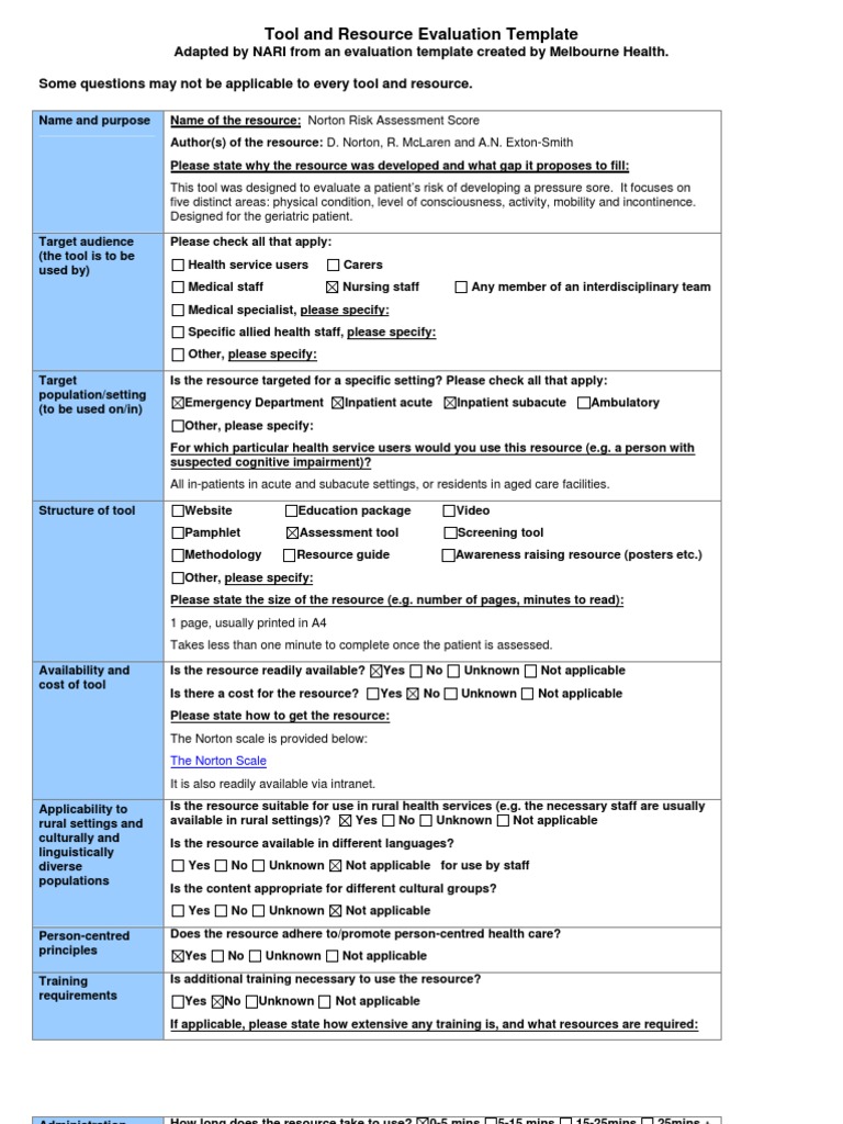 The Norton Scale | PDF | Sensitivity And Specificity | Validity ...