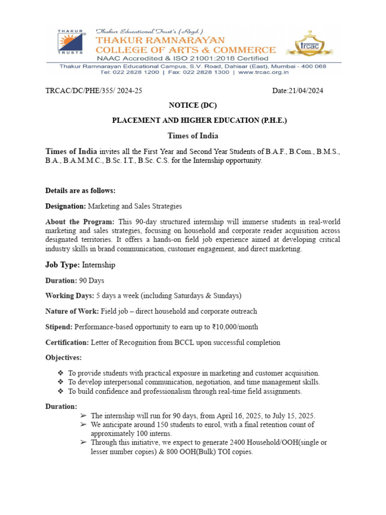 TRCAC - DC - PHE - 355 - 2024-25 Times of India - 250421 - 172447 | PDF ...