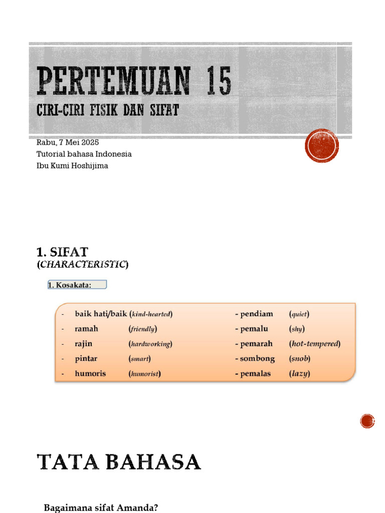 Ciri-Ciri Fisik dan Sifat Anggota Keluarga | PDF