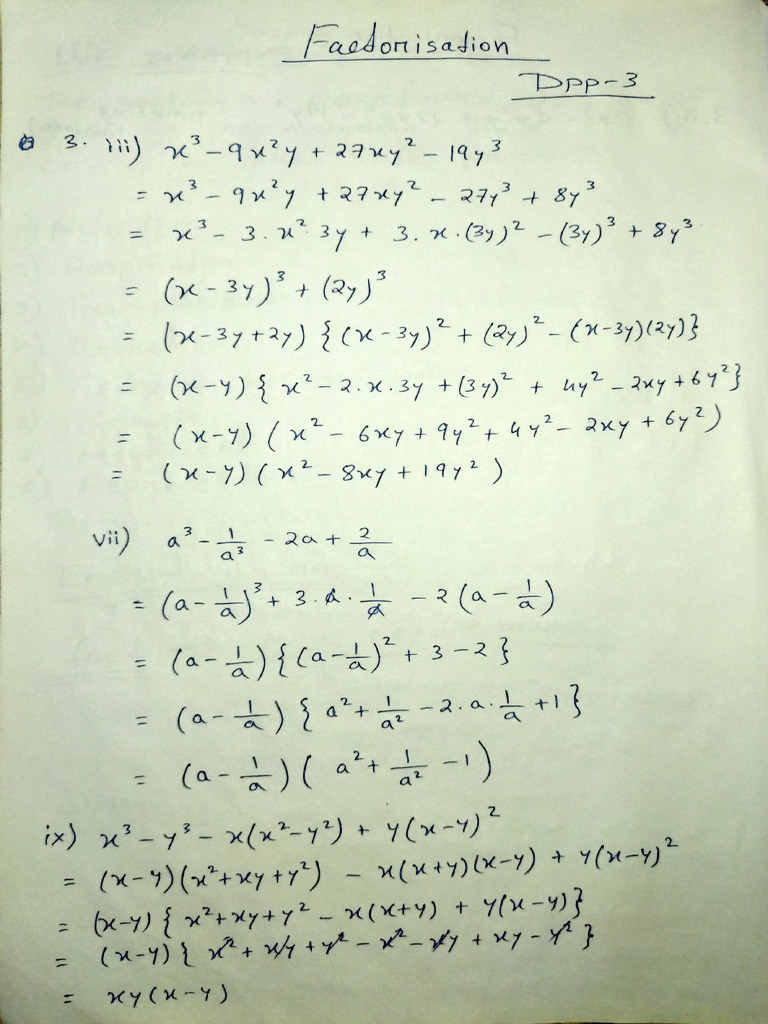 Factorisation dpp-3 Doubts | PDF