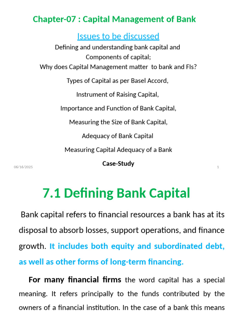 Bank Capital Management Essentials | PDF | Capital Requirement ...