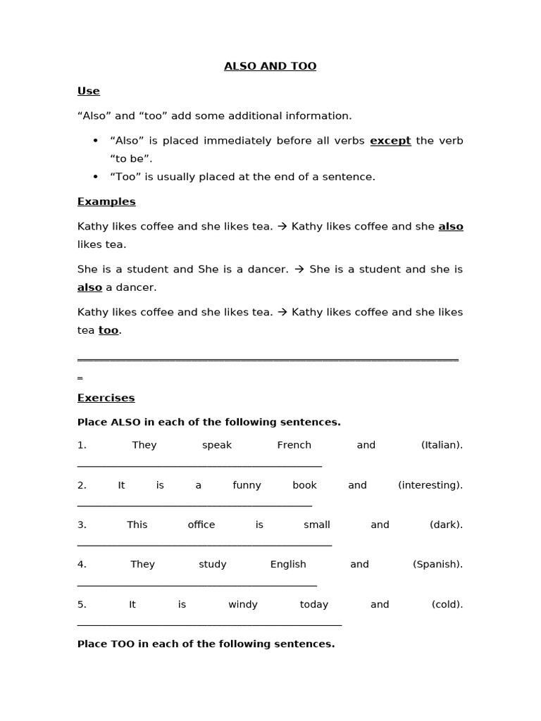Also and Too | PDF | Chess Openings | Chess