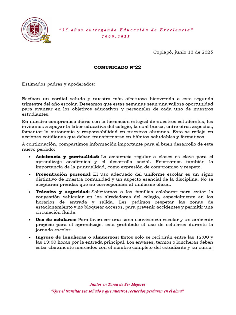 Comunicado N°22 | PDF