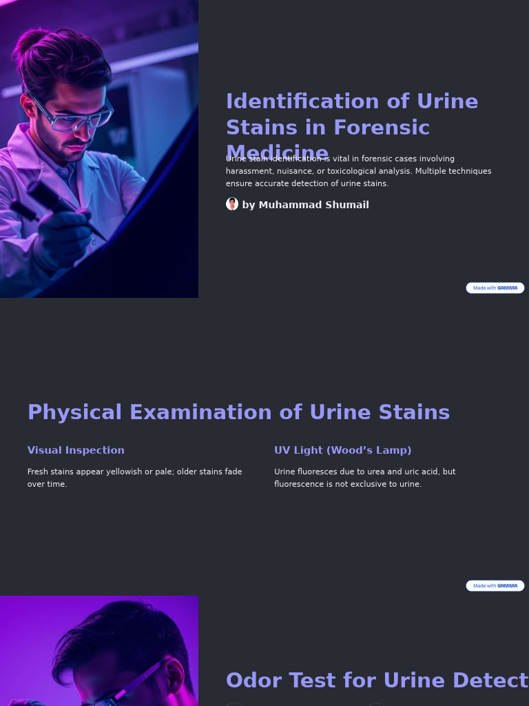 Forensic Identification of Urine Stains | PDF | Urine | Urea