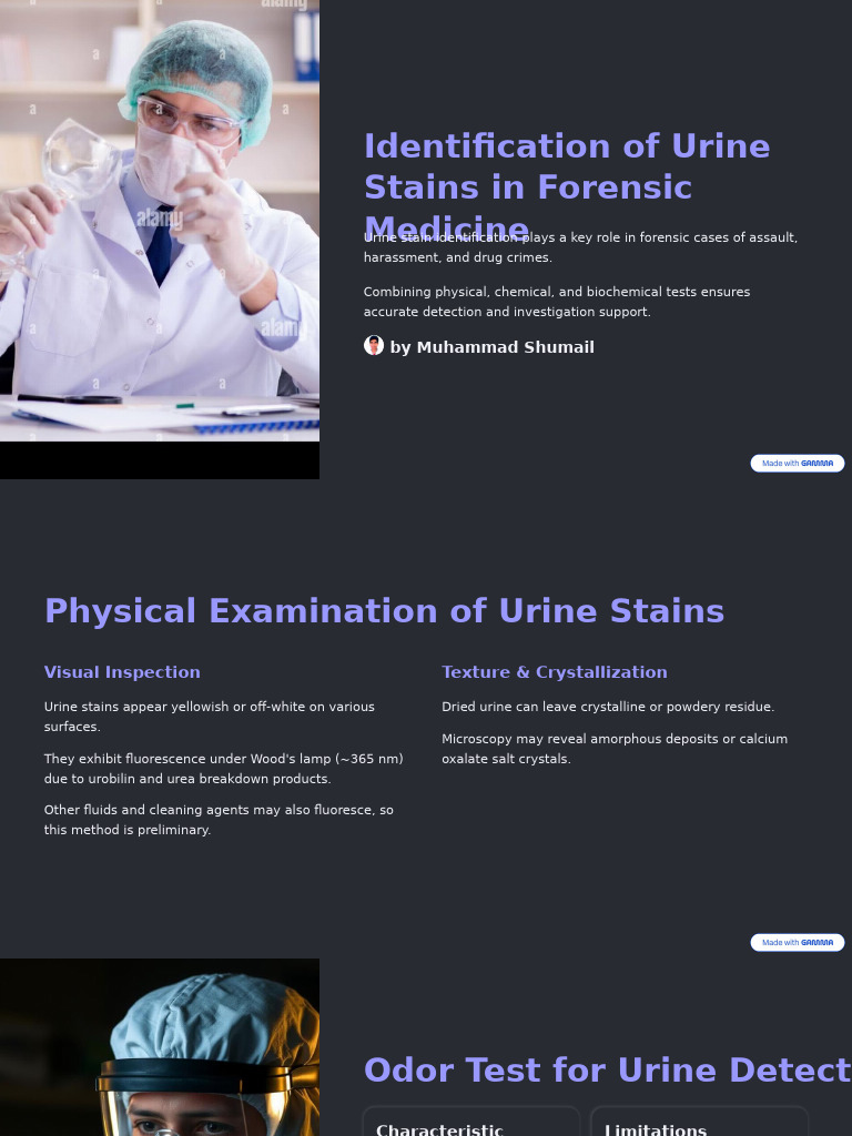 Identification of Urine Stains in Forensic Medicine | PDF | Urine ...