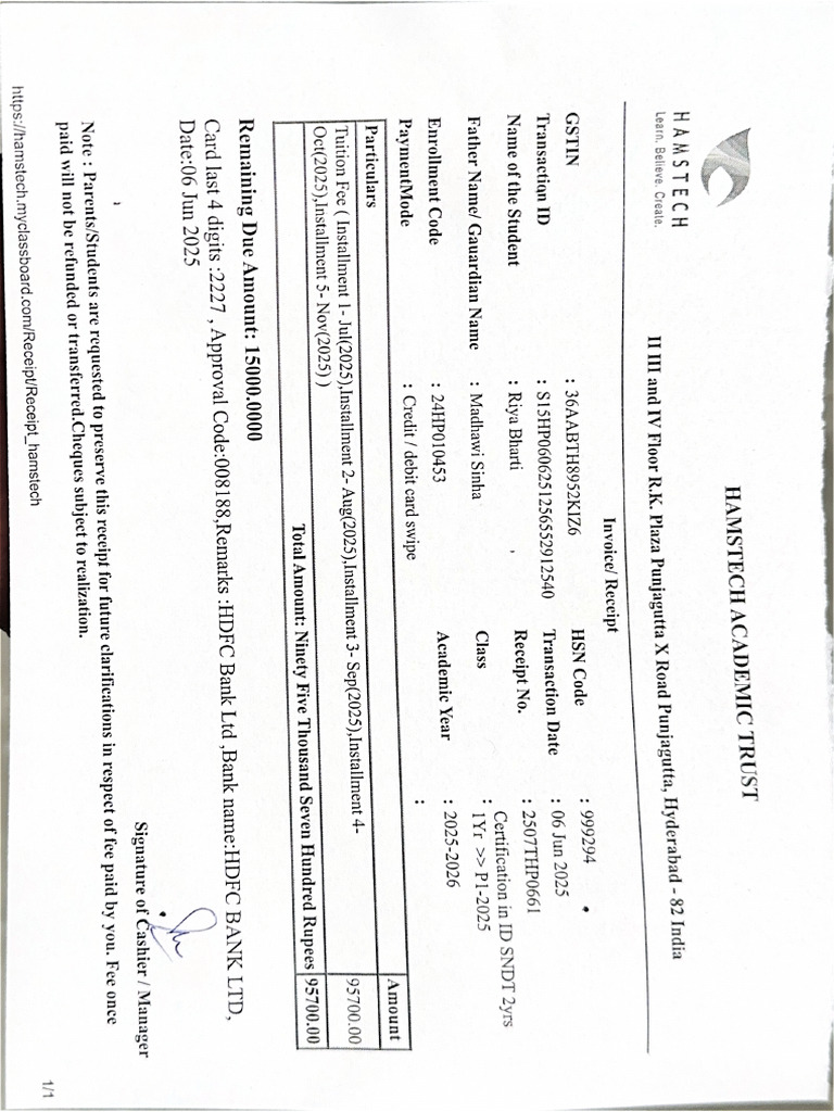 Hamstech Academic Trust | PDF