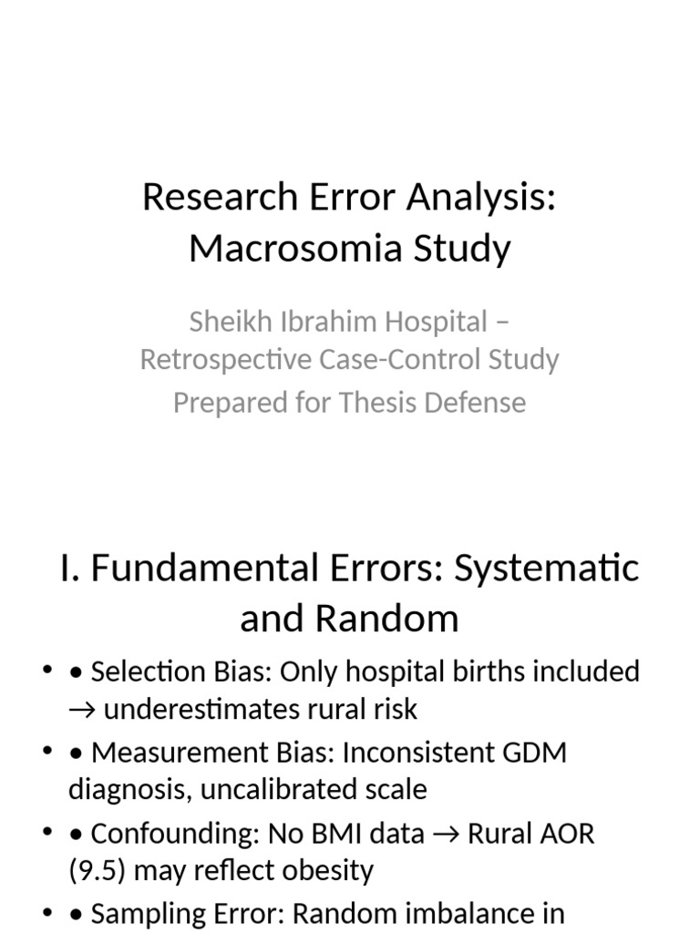 Macrosomia Research Error Audit Presentation | PDF