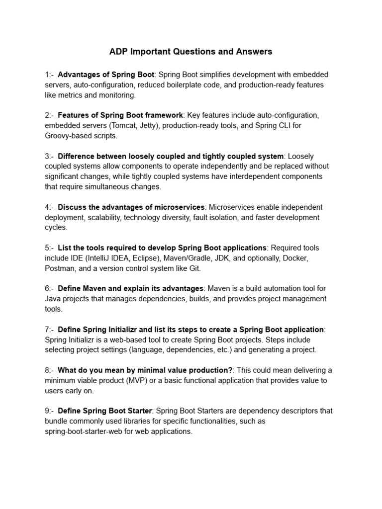 ADP Important Questions and Answers | PDF | Information Technology ...