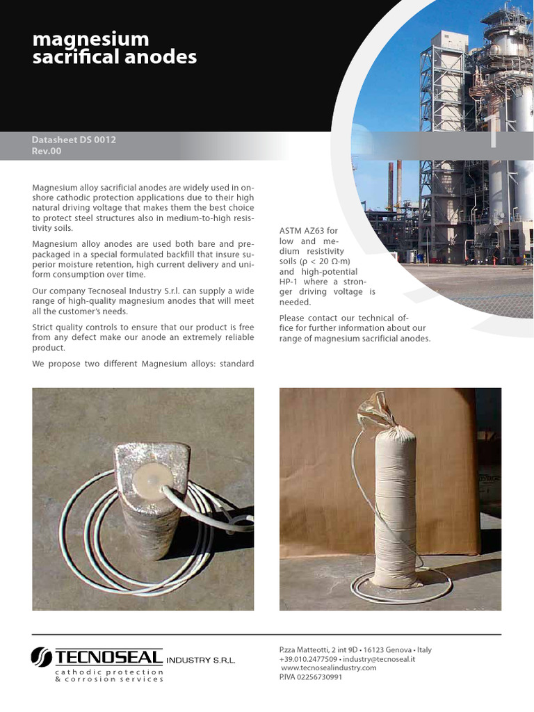 Magnesium Sacrifical Anodes | PDF | Electrical Components | Materials