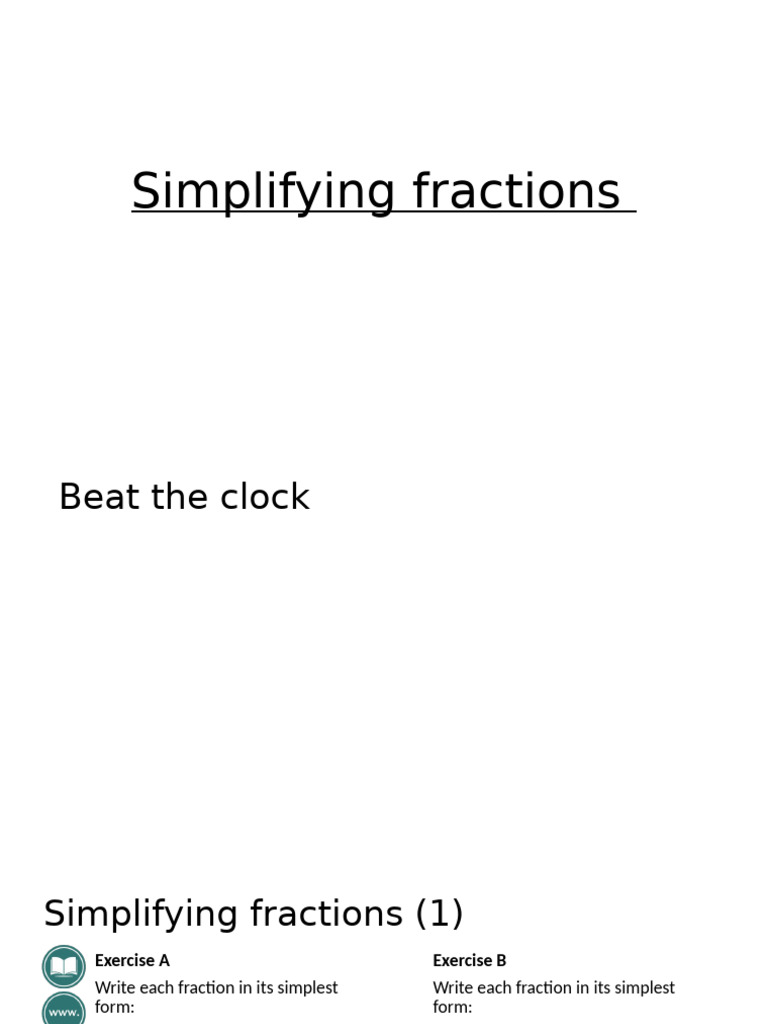 Simplifying Fractions | PDF