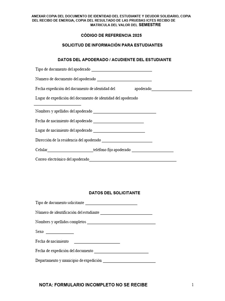 Formulario 2025 | PDF