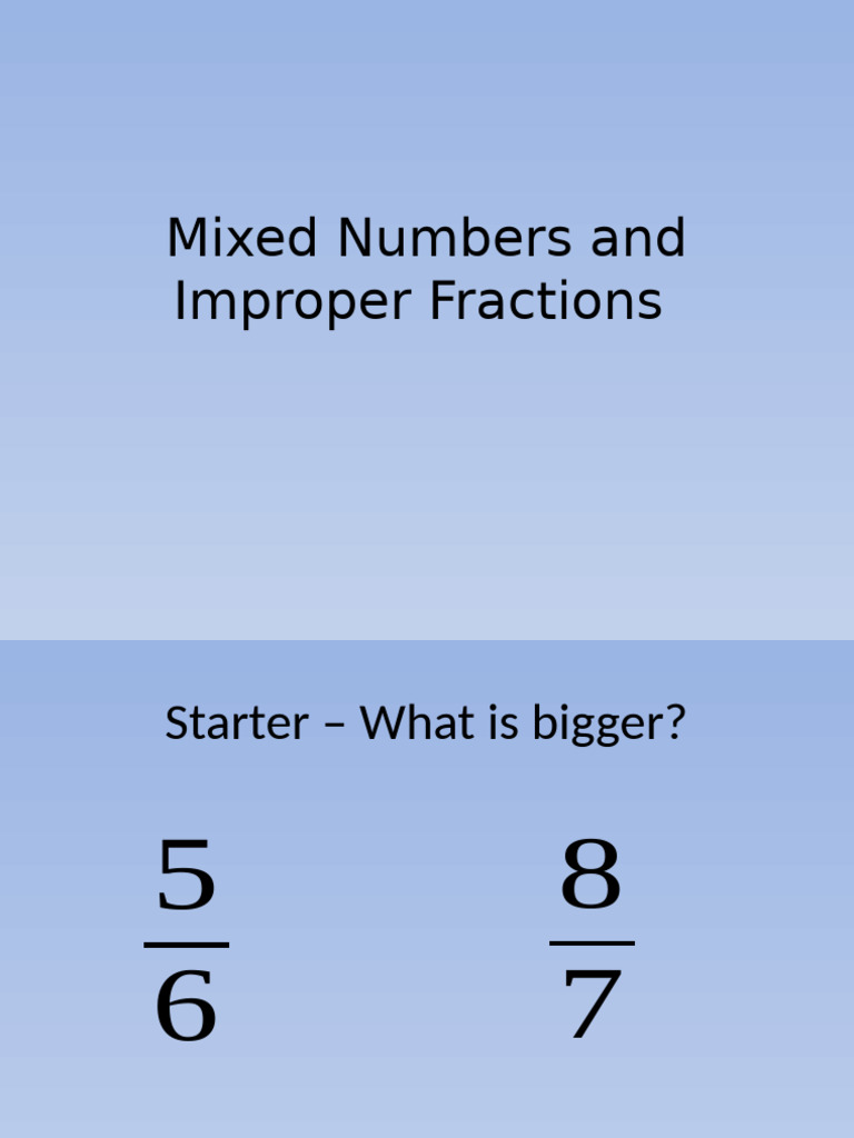 Mixed Numbers & Improper Fractions Bingo | PDF | Mathematical Objects ...