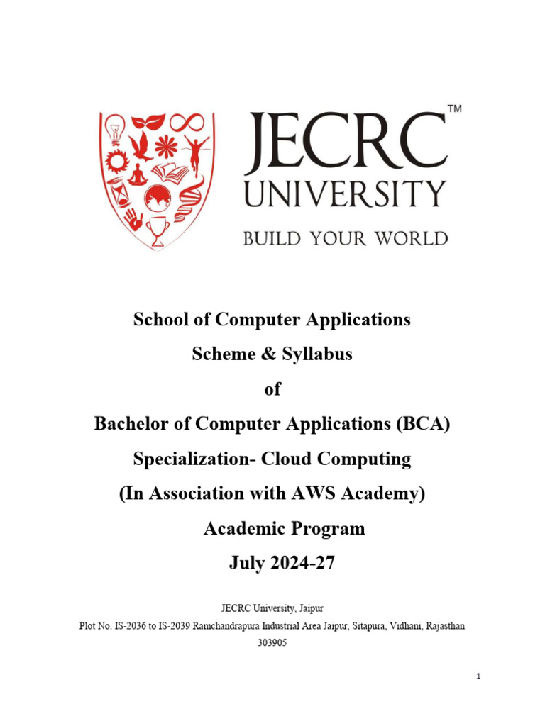 Bca Cloud Computing Jecrc | PDF | Analytics | Computer Programming