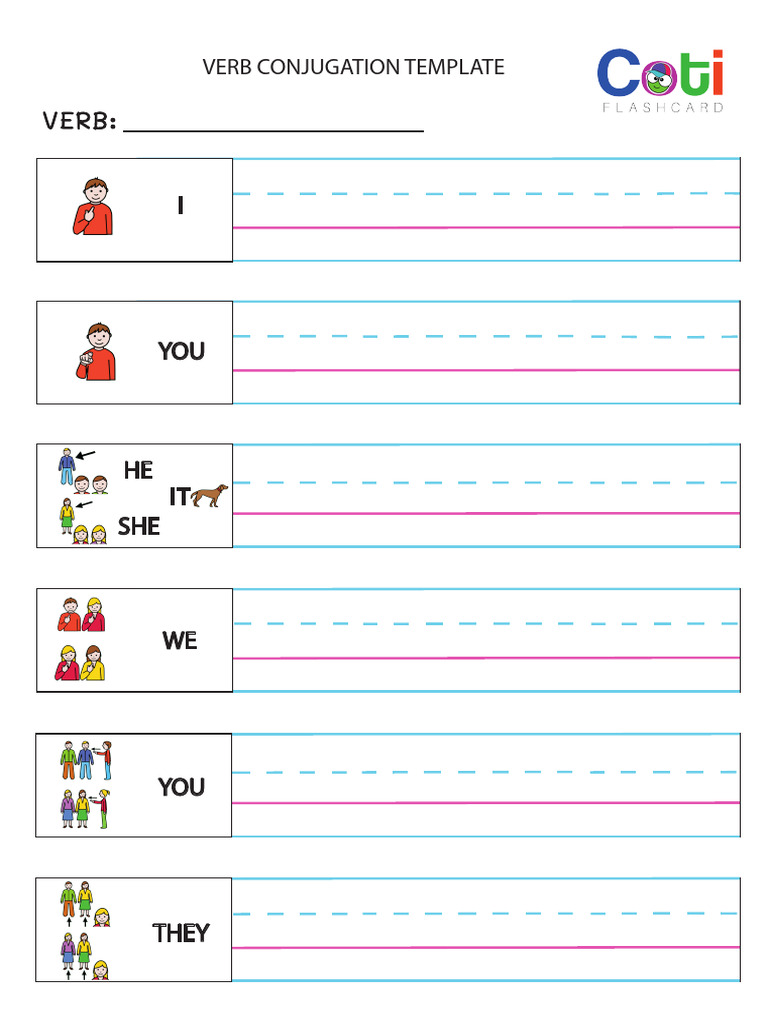 Verb Conjugation Template | PDF