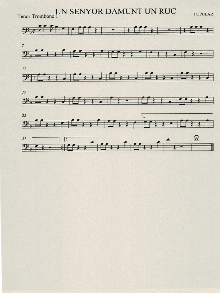 Un Senyor - Trombone 1 | PDF