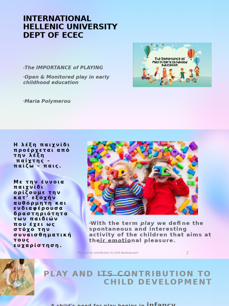 The Importance of Play in Ecec | PDF