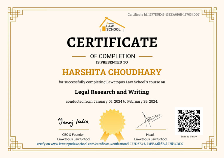 Course Certificate - Secret Code Quiz Based Course Completion Certificate Harshita - Choudhary | PDF