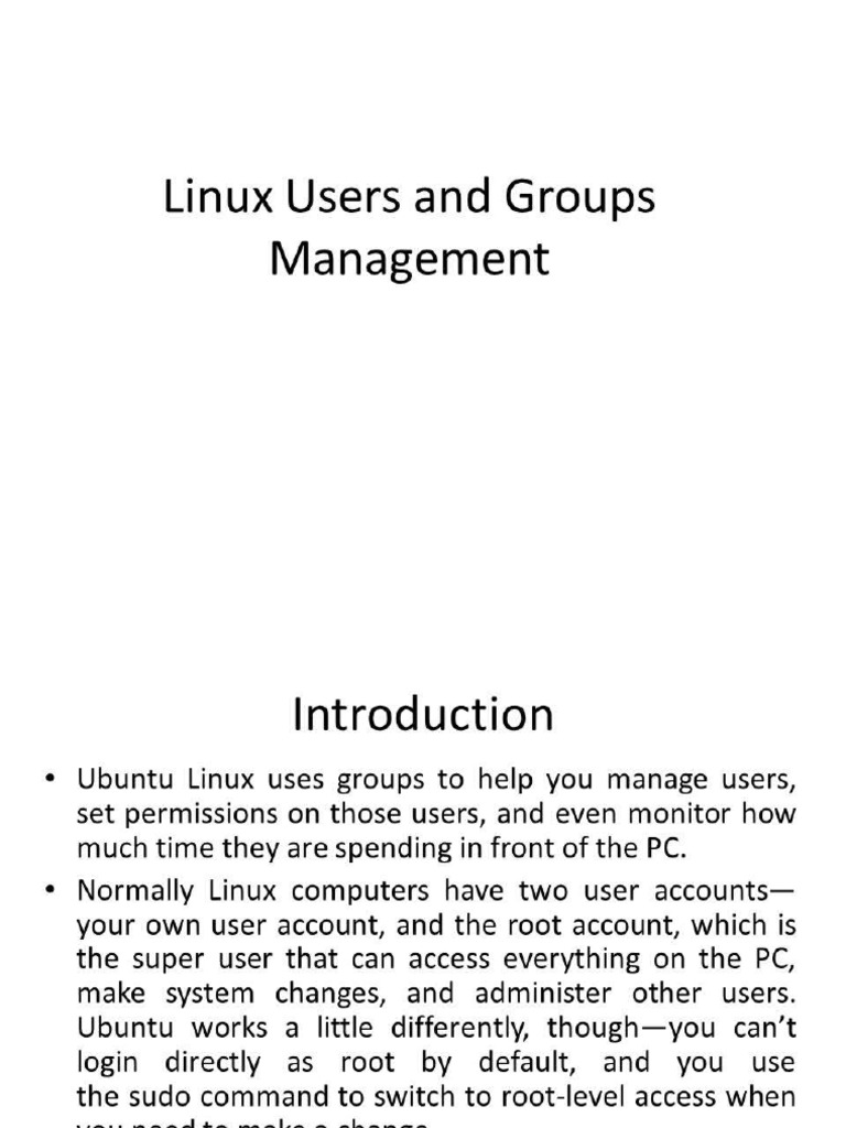 Linux Users and Groups Management | PDF