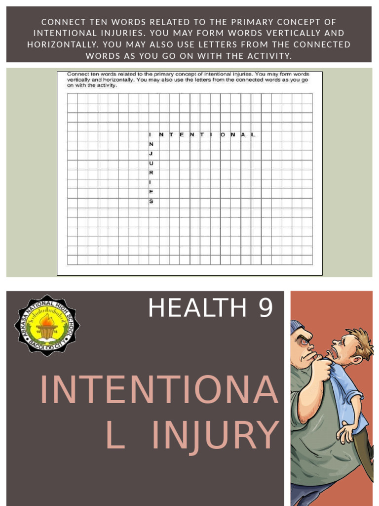 Connect Words on Intentional Injuries | PDF | Violence | Domestic Violence