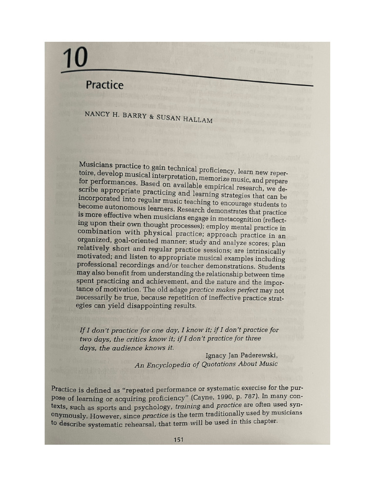 Parncutt & McPherson - Om Övning | PDF