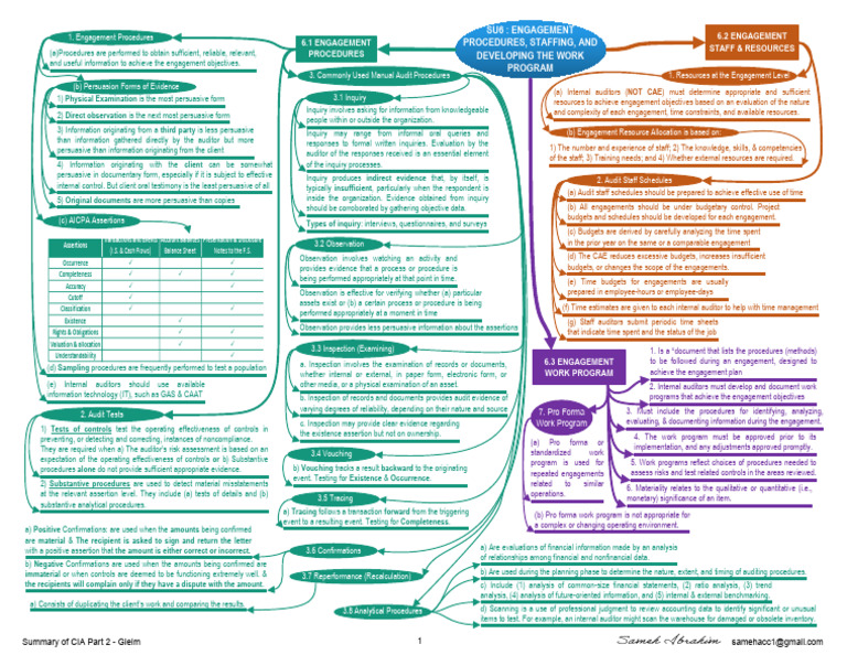 Summary of CIA Gleim P2 V.2023 - SU6 | PDF | Audit | Internal Audit