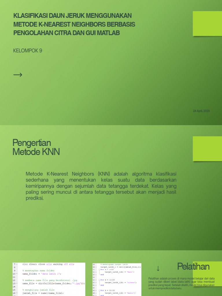 Klasifikasi Daun Jeruk Menggunakan Metode K-Nearest Neighbors | PDF