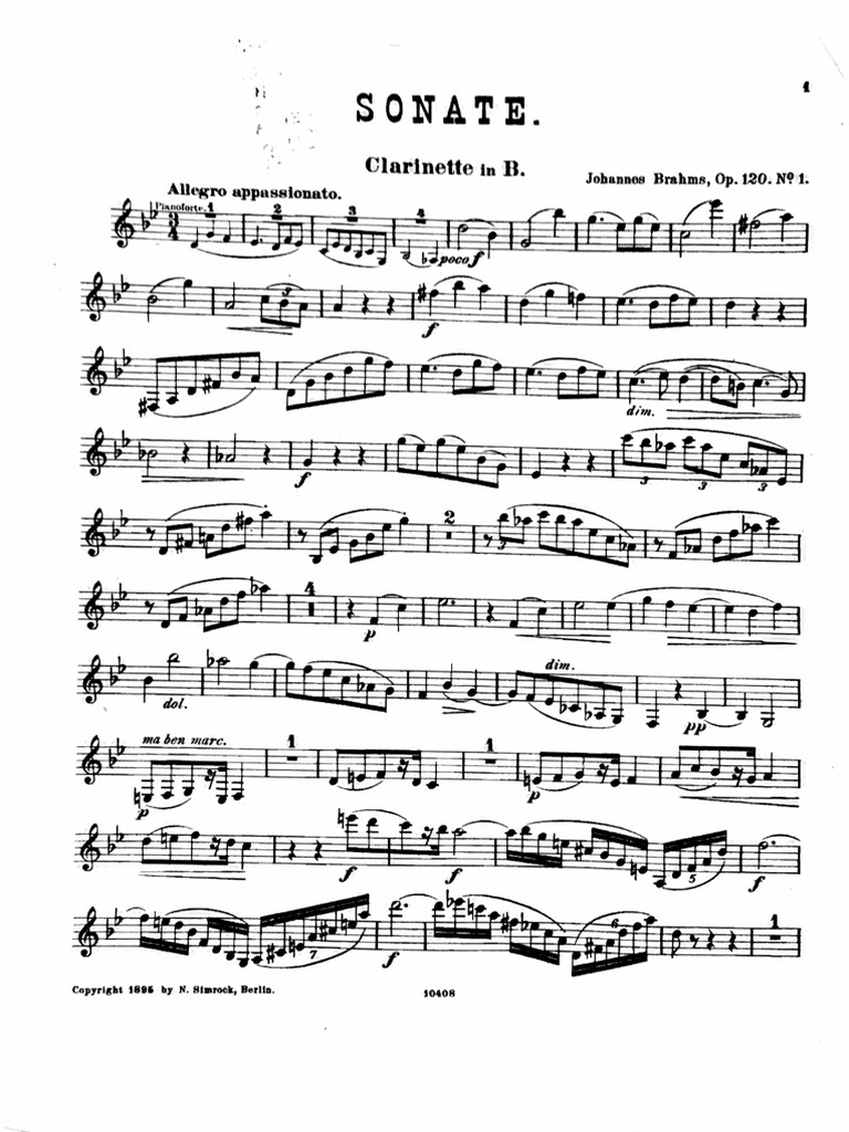 Sonata 1 Brahms | PDF