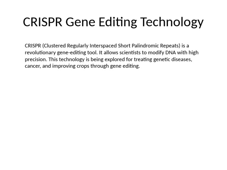CRISPR Technology Presentation | PDF