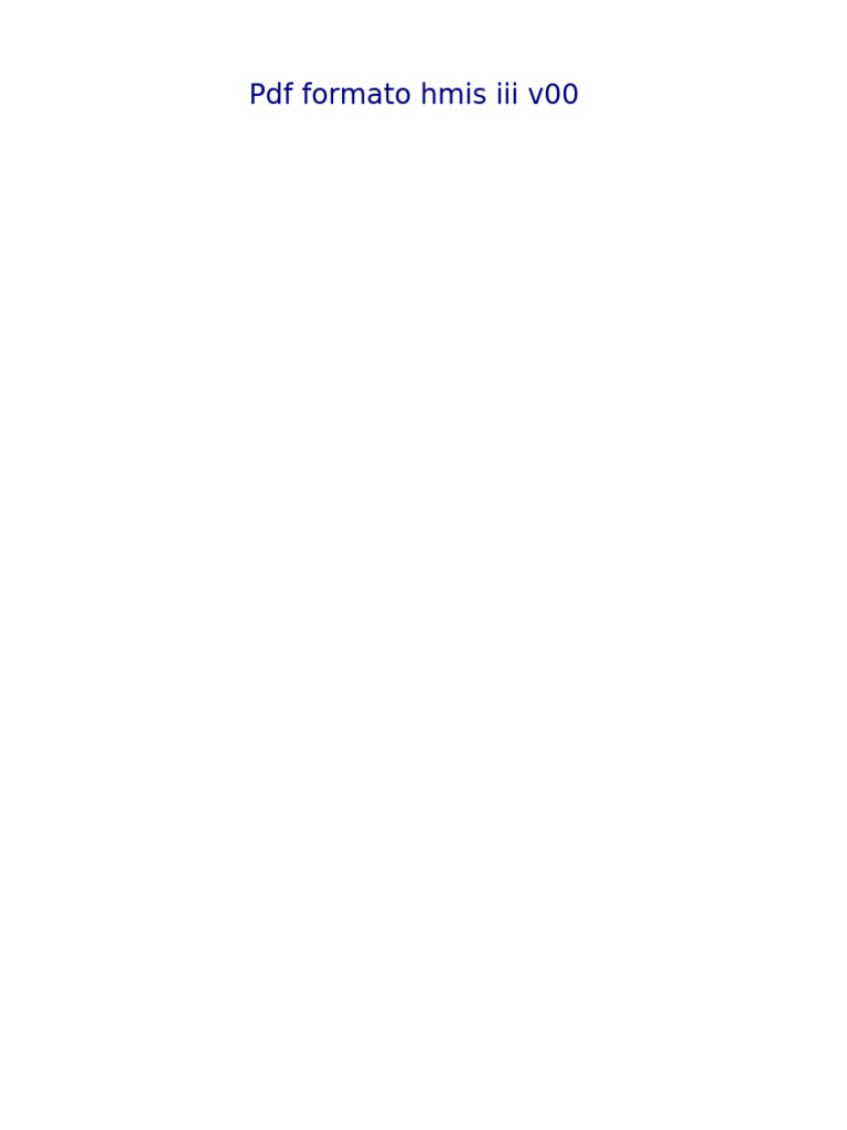 PDF Formato Hmis III v00 | PDF