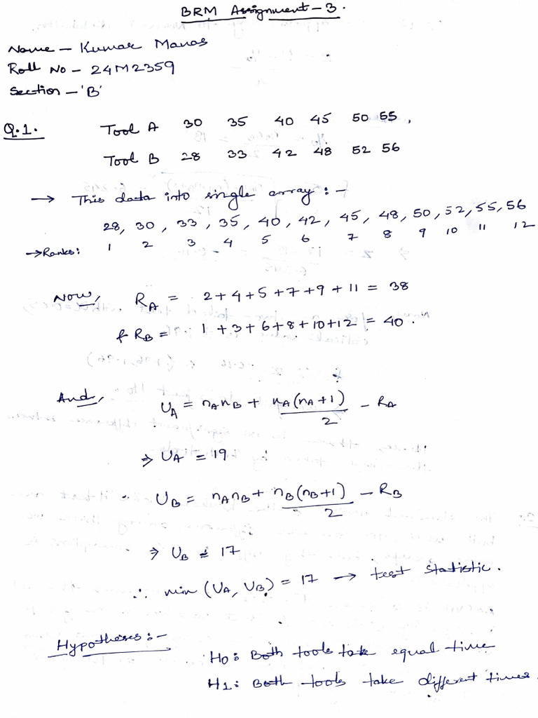 Kumar Manas - 24M2359 - BRM - Assignment3 | PDF