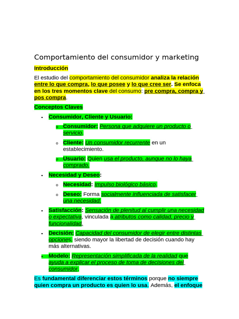 Comportamiento Del Consumidor | PDF | Comportamiento del consumidor | Comportamiento