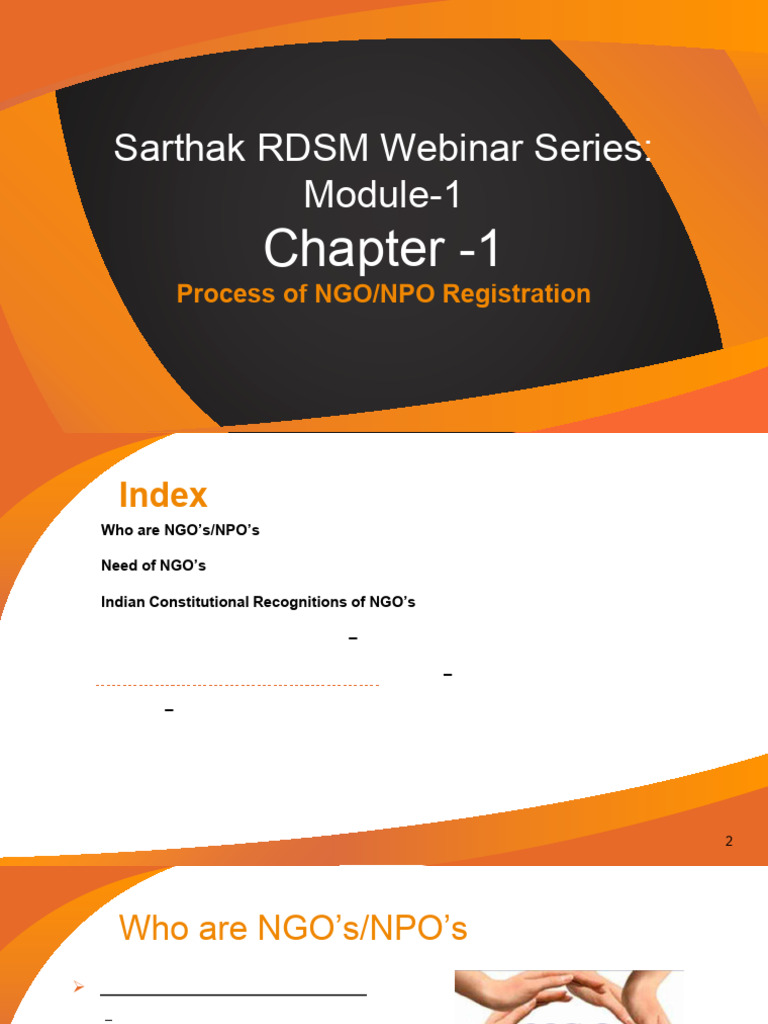 Module 1 Chapter-1 NGO NPO Registration | PDF | Non Governmental ...