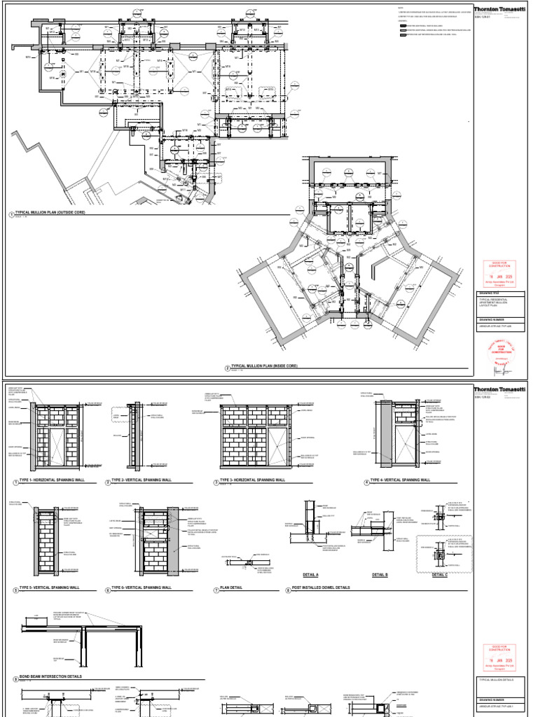 SSK-129 Typical Mullion Layout and Details | PDF | Beam (Structure) | Components