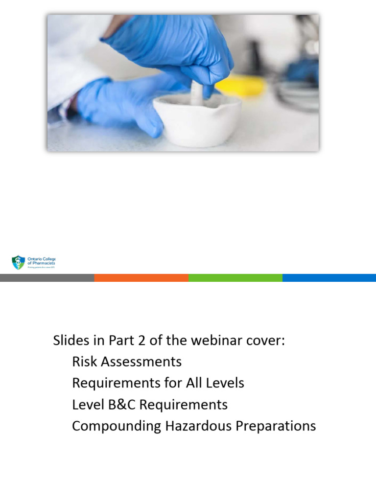 OCP Non Sterile Compounding Webinar Part 2 | PDF | Risk | Personal ...