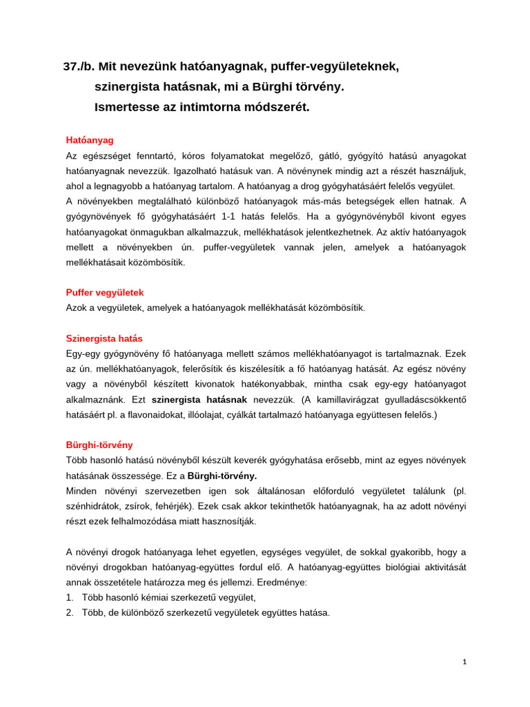37.b. Hatóanyag, Puffer Vegyület, Szinergista Hatás, Bürghi TV ...
