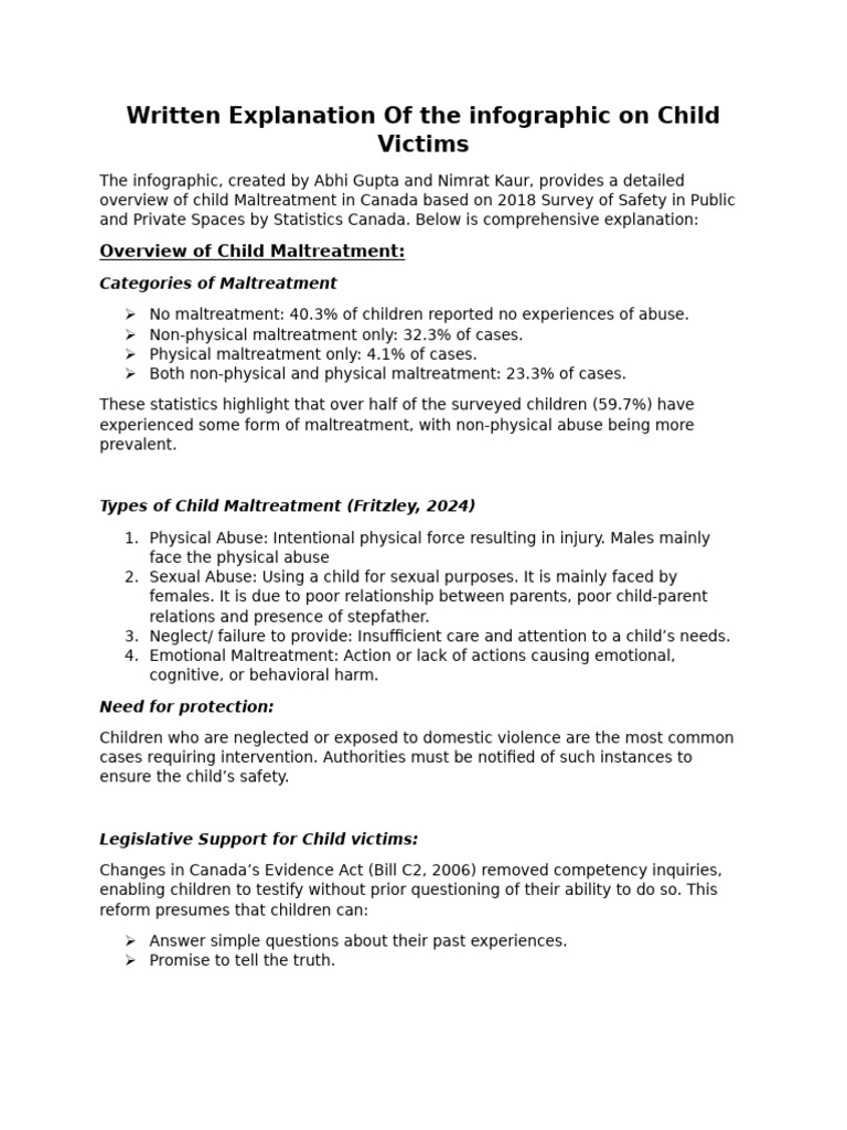 Written Explanation of Infographic | PDF | Child Abuse | Childhood
