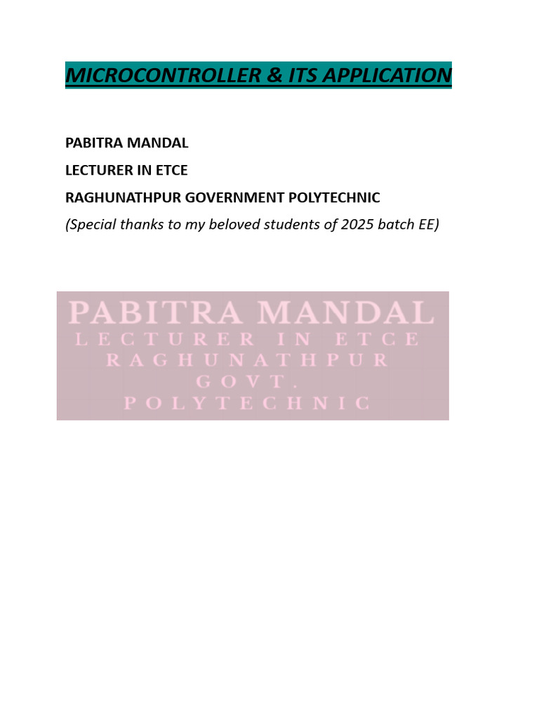 Microcontroller All Notes Ee | PDF | Classes Of Computers | Office ...