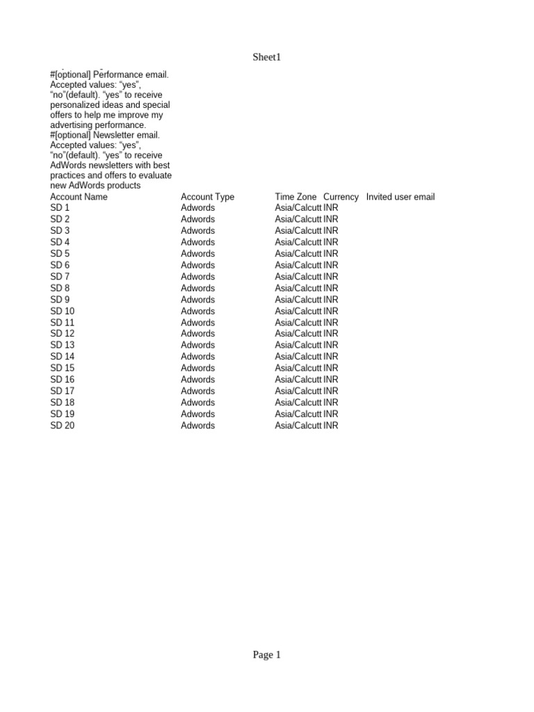Account Upload Template | PDF