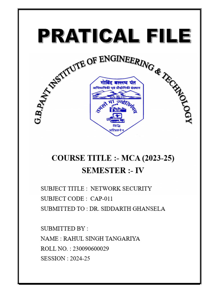 COURSE TITLE:-MCA (2023-25) Semester: - Iv | PDF