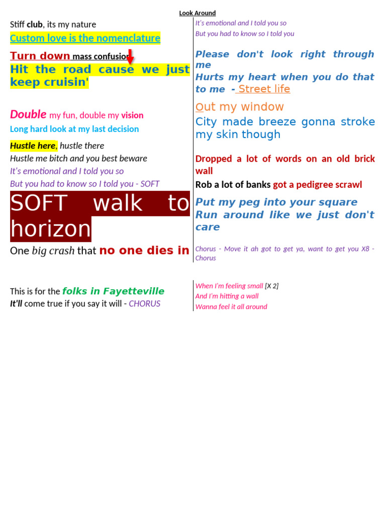 Look Around Lyrics Analysis | PDF