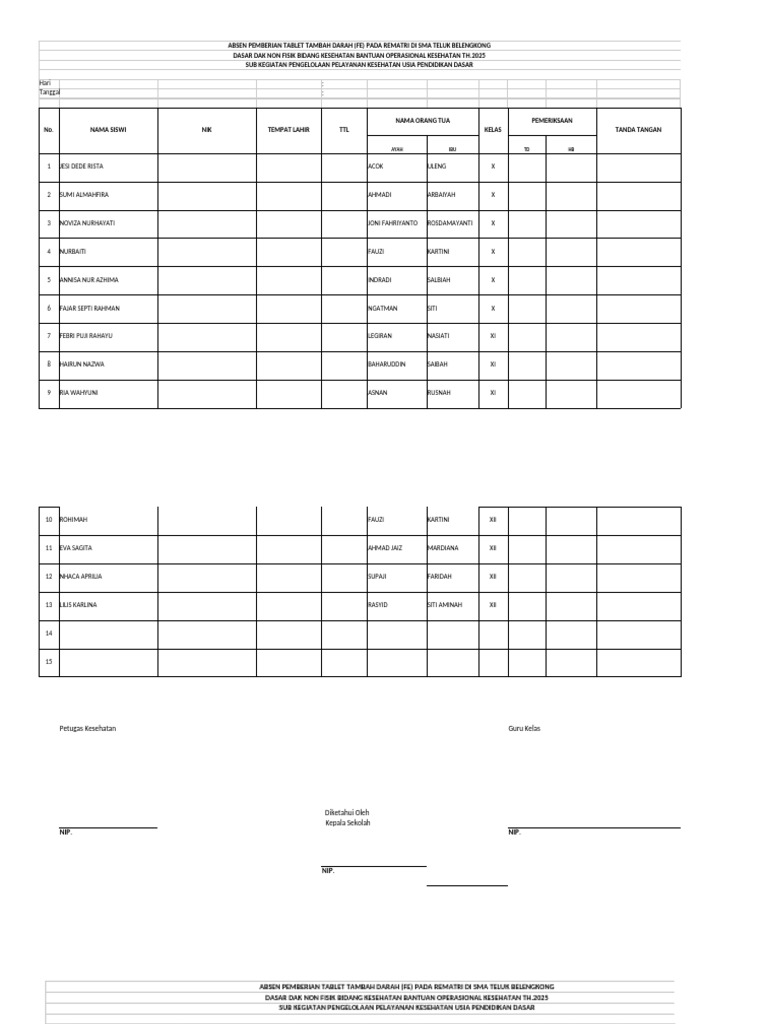 Absen TTTD Mei 2025 | PDF