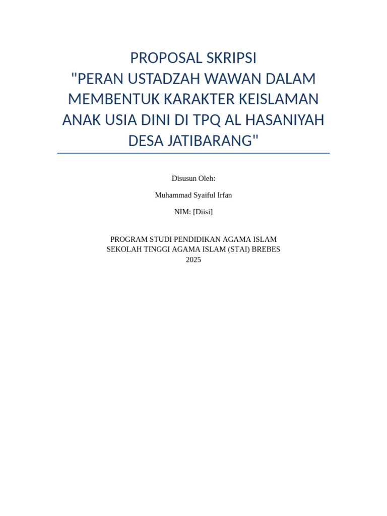 Proposal Skripsi Kualitatif TPQ Al Hasaniyah | PDF