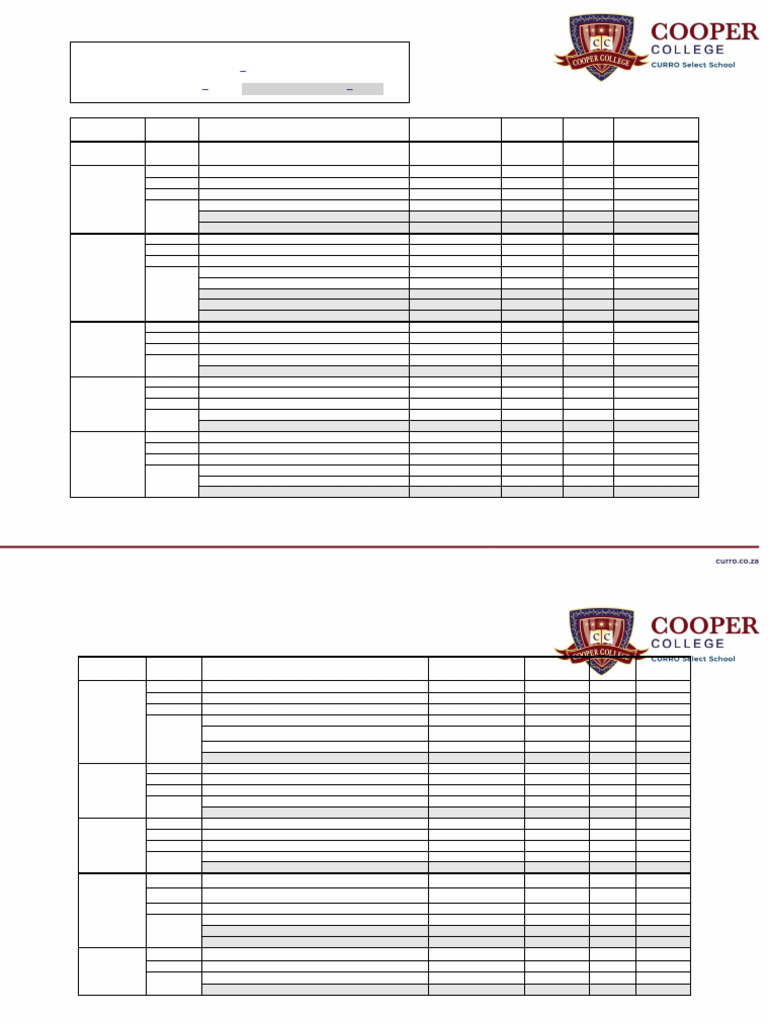 Cooper College Term 4 Examination Timetable 2023 | PDF
