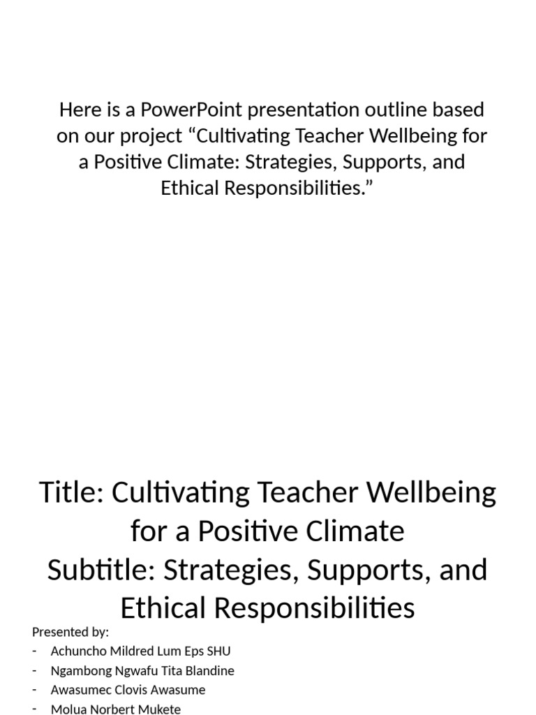 Cultivating Teacher Wellbeing For A Positive Climate | PDF | Well Being ...